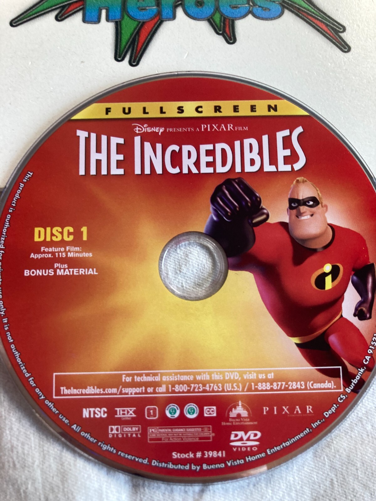 THe Incredibles Fullscreen - DVD Movie DISC ONLY | eBay