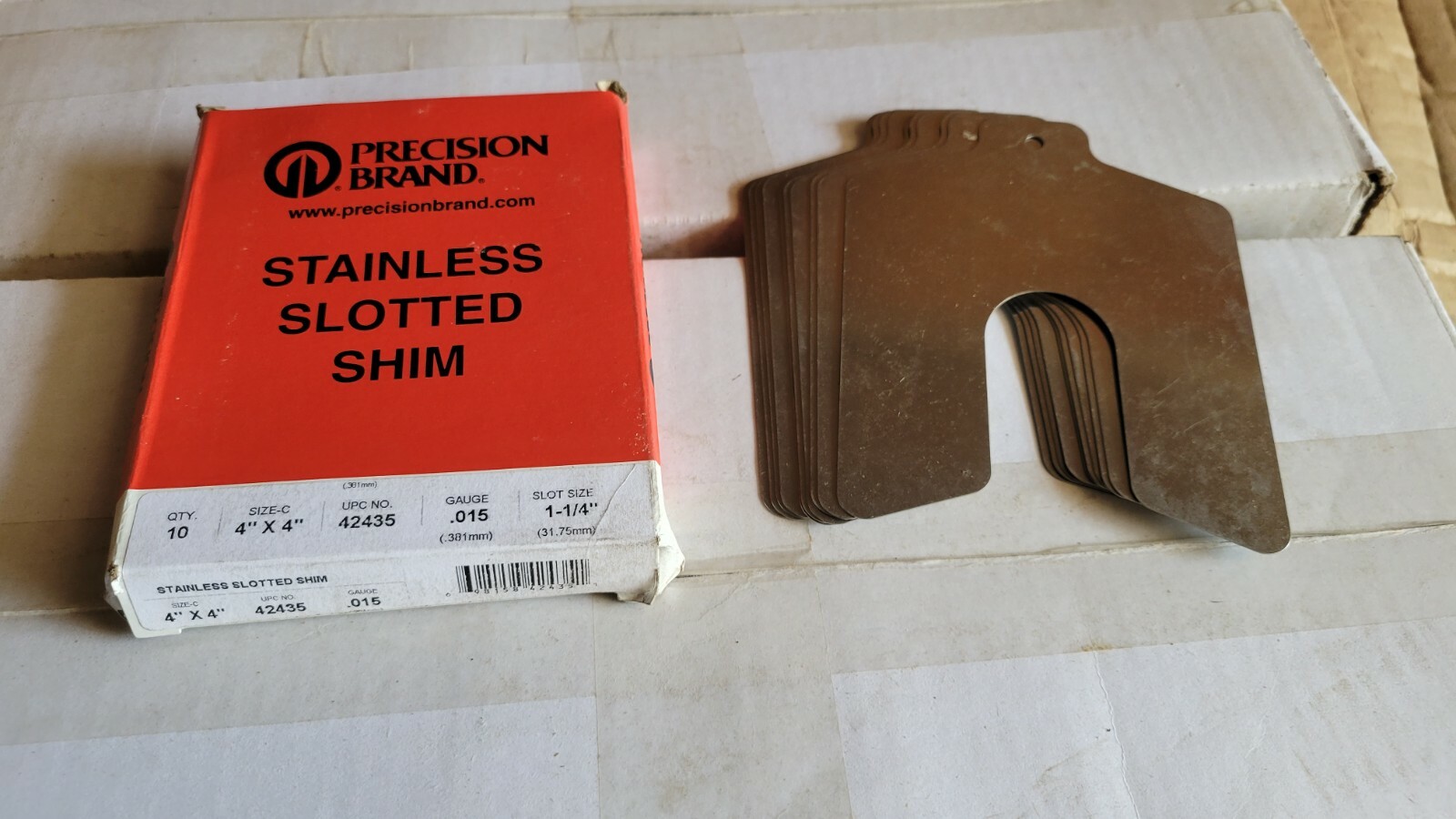 Precision Stainless Slotted Shim 42435 Gauge .015 Slot Size 1-1/4" for ...
