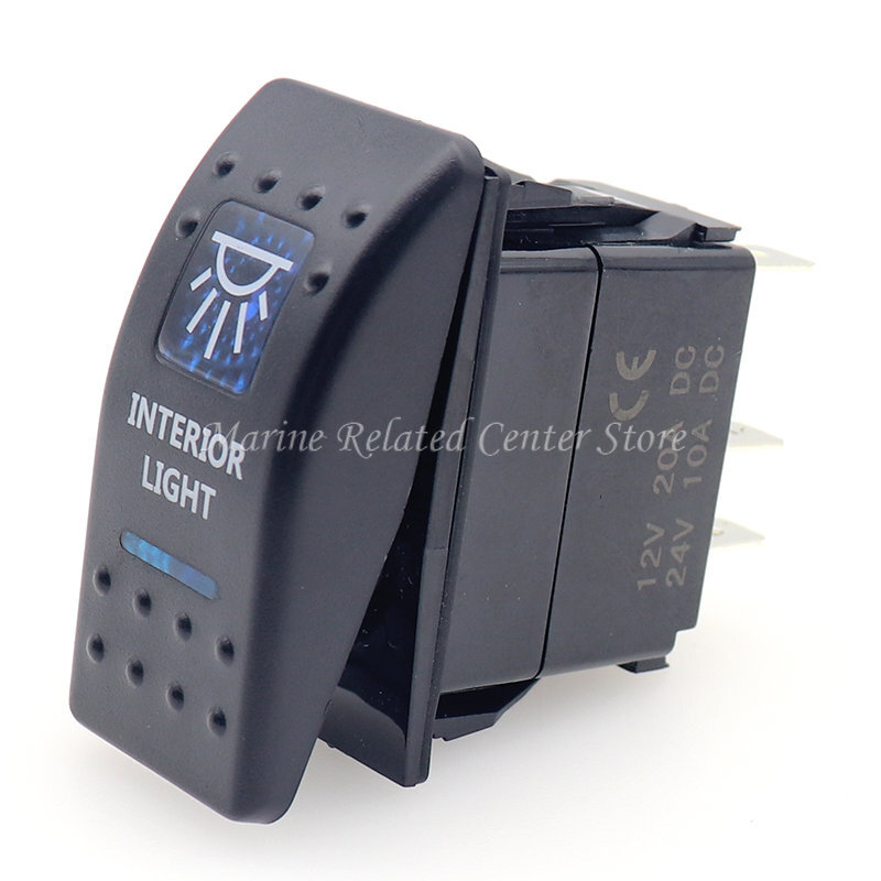 LED Light Rocker Toggle Switch On Off 12V Boat Car Blue Red for Carling ...