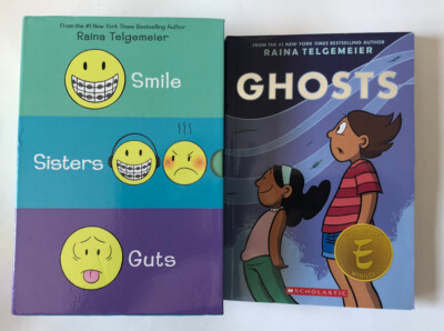 Sisters by Raina Telgemeier Smiles Sisters Guts Ghosts Lot Of 4 ...