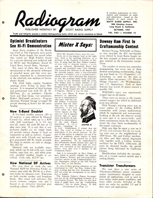 October 1957 Radiogram Scott Radio Supply Long Beach Convention Hi-Fi ...