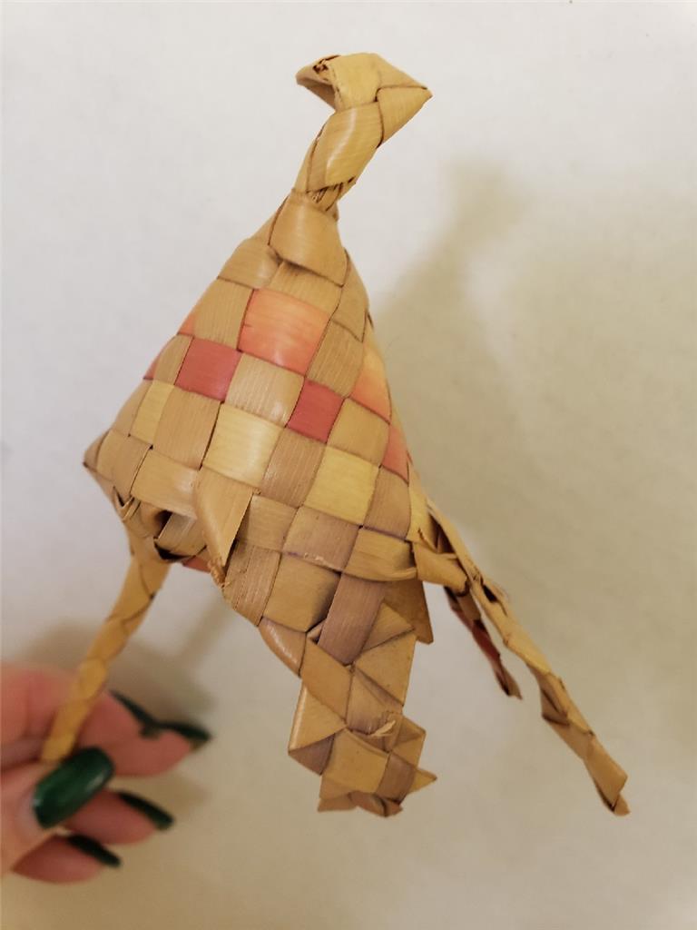 Vintage Folk Art Weaved Chicken Shaker Rattle Noisemaker Mexican Rafia ...