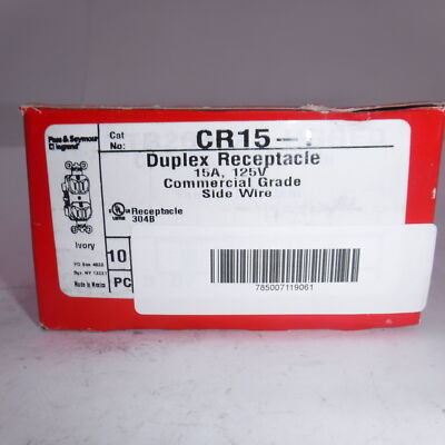 10 Pack Ivory Pass & Seymour Connector Grade Duplex Receptacle 15A ...