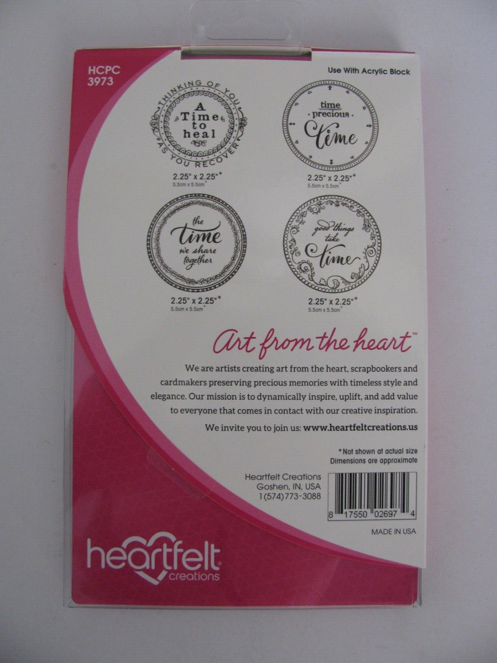 Heartfelt Creations TIMEPIECE SENTIMENTS Cling Stamps 4 Pieces NIP | eBay
