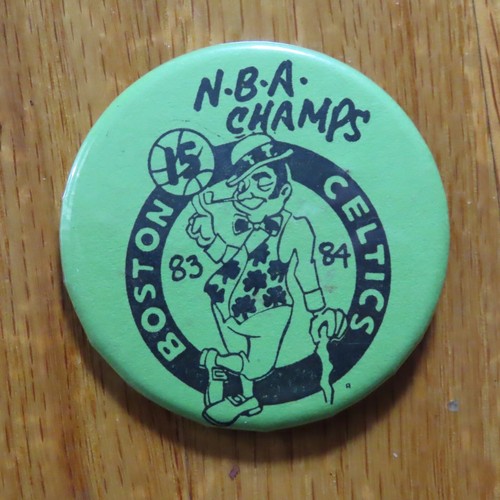 Original 1983-84 BOSTON CELTICS NBA Champions 2.5" Button / Pin LARRY ...