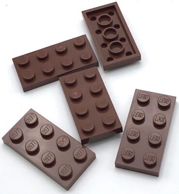 Lego 5 New Reddish Brown Plates 2 x 4 Dot Pieces | eBay