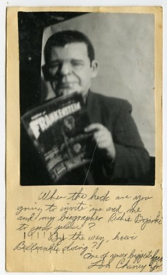 Lon Chaney Signed Photo Card 1963 Al Kilgore Frankenstein Rocky ...