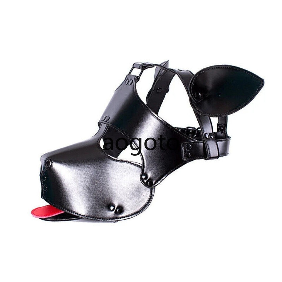 New Adjustable Leather Half Face Fetish Hood Mask Slave Cosplay Binding ...