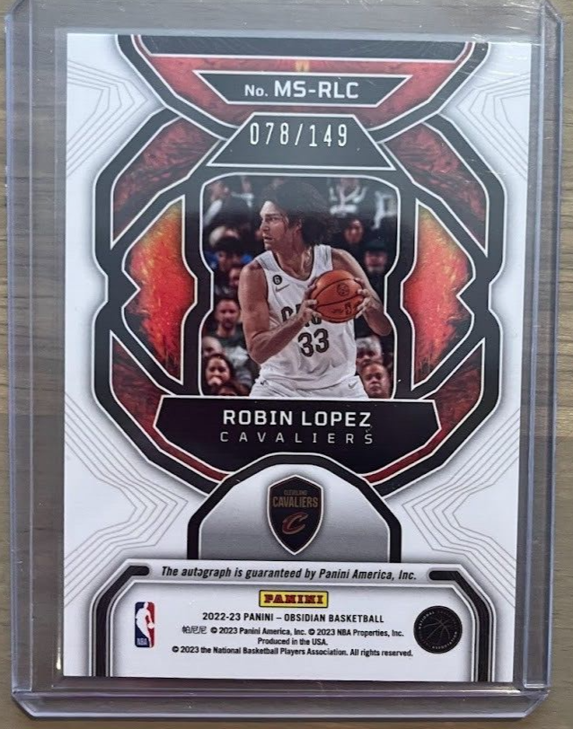 2022-23 Obsidian Basketball Robin Lopez Magmatic Signatures Auto /149 ...