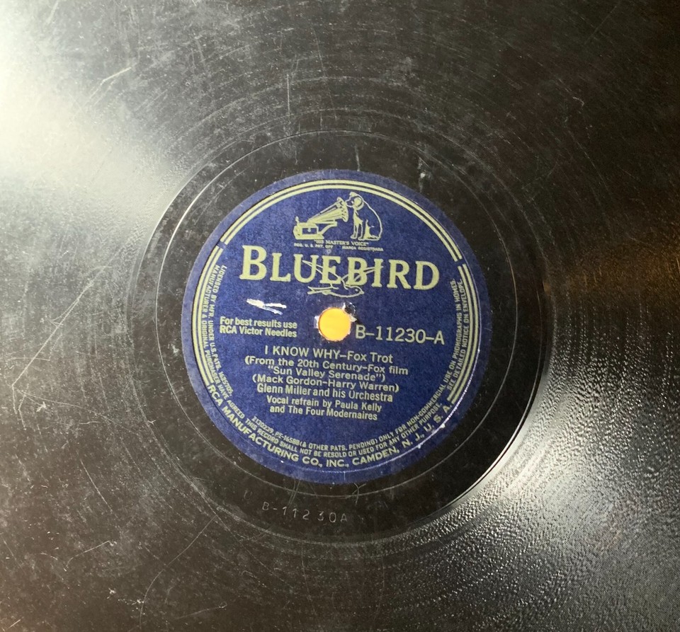 GLENN MILLER CHATTANOOGA CHOO CHOO / I KNOW WHY 78 RPM BLUEBIRD RECORD ...