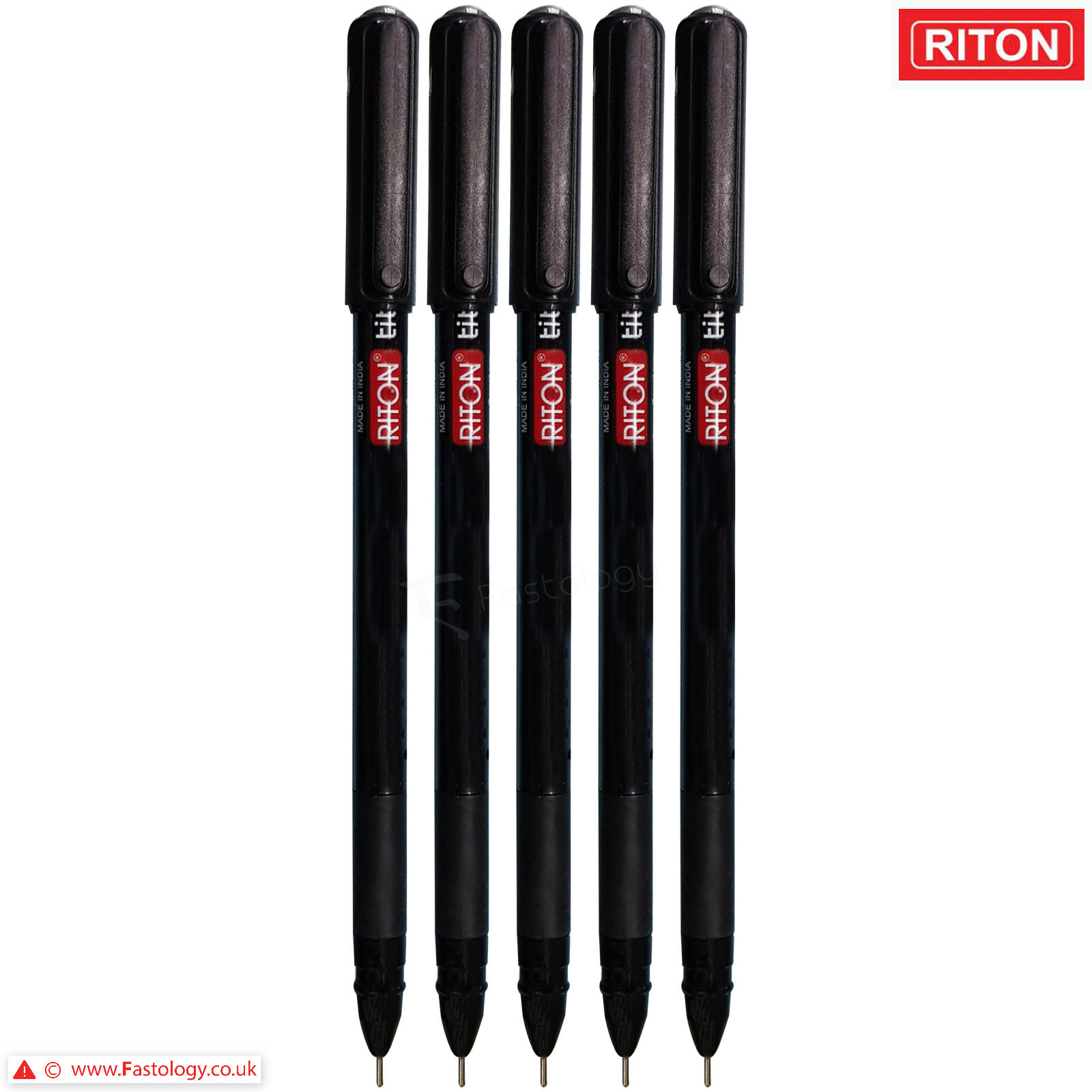 BLACK BLUE RED Ballpoint Pens 0.7mm Fine Point RITON Ultra Glide Smooth ...
