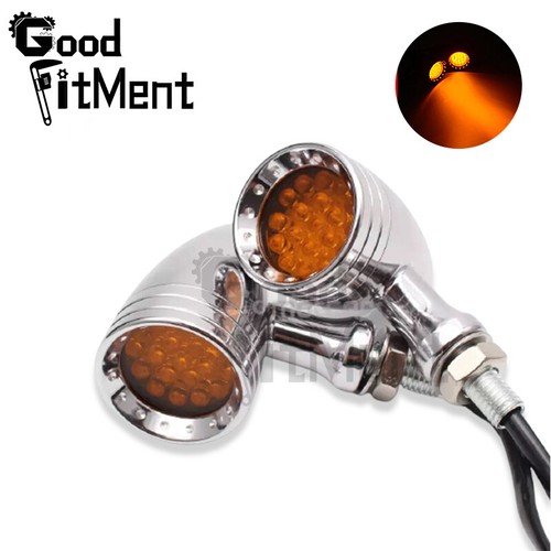 Chrome Universal Motorcycle Bullet LED Turn Signal Indicator Amber ...
