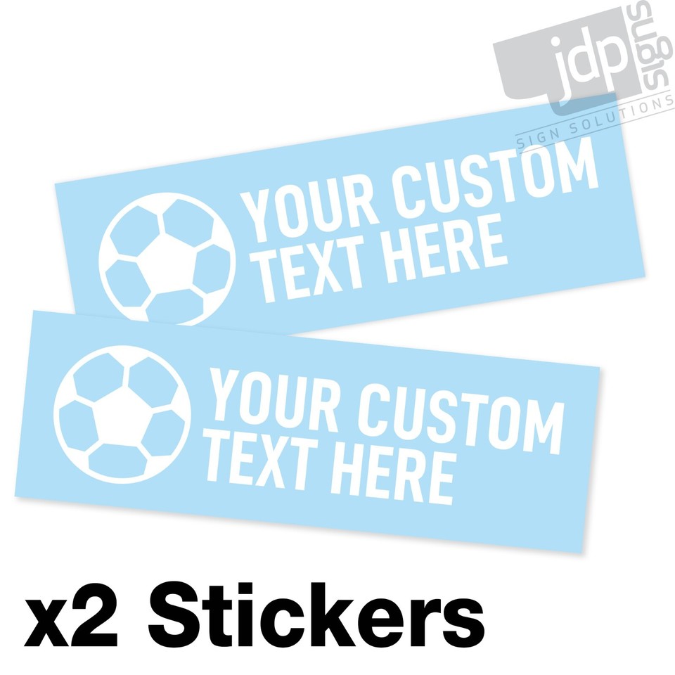 x2 PERSONALISED FOOTBALL ICON BIKE FRAME NAME STICKERS VINYL DECAL ...