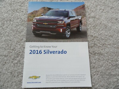 2016 Chevrolet Silverado Quick Reference Guide Owners Manual SUPPLEMENT ...