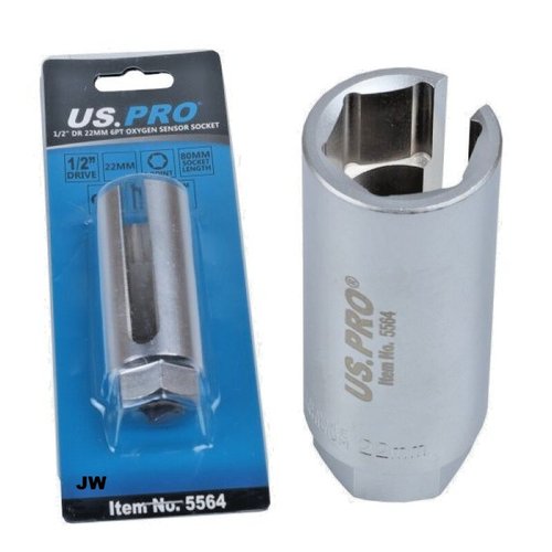 US PRO 22mm Oxygen / Lambda Sensor Socket Deep Slotted Single Hex 1/2 ...