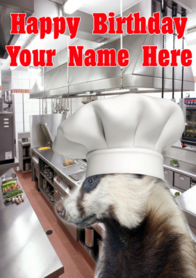Badger j374 Chef Cook Fun Cute Personalised a5 Birthday card | eBay UK