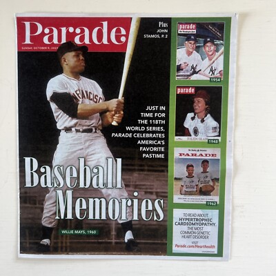 Parade Magazine Oct. 9, 2022 BASEBALL MEMORIES - WILLIE MAYS, 1960 | eBay
