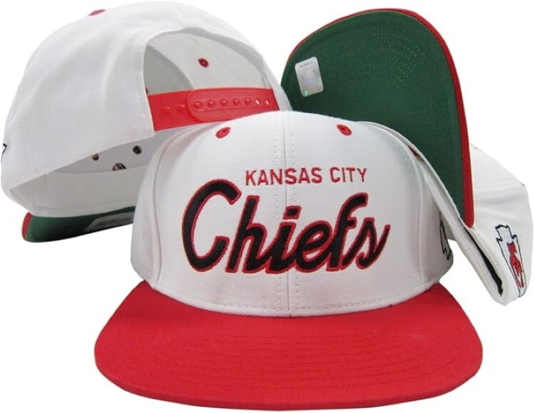 NFL Vintage Kansas City Chiefs 1990s Two Tone Script Snapback Hat / Cap ...