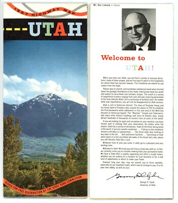 Vintage 1957 Utah Official Road Map – State Highway Department | eBay