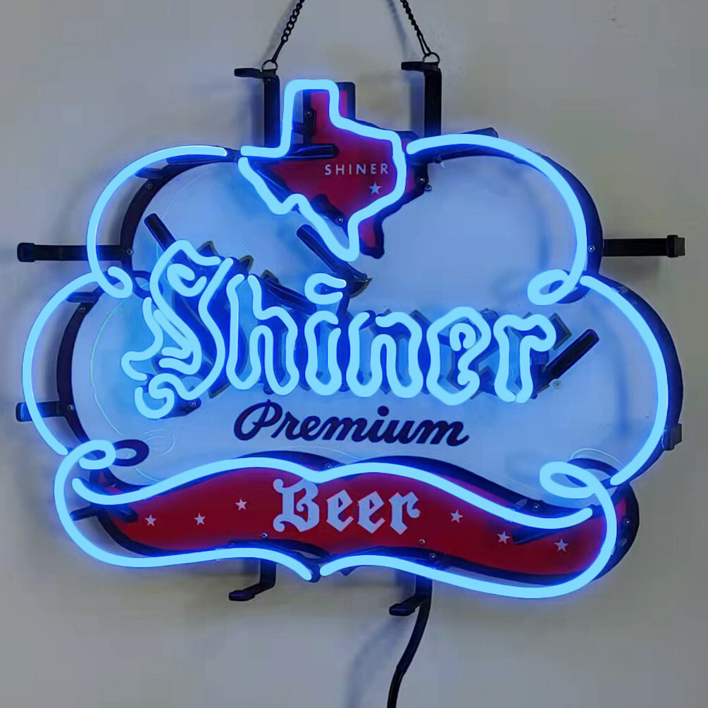 Shiner Premium Neon Sign Real Glass Beer Bar Pub Wall Decor Artwork ...