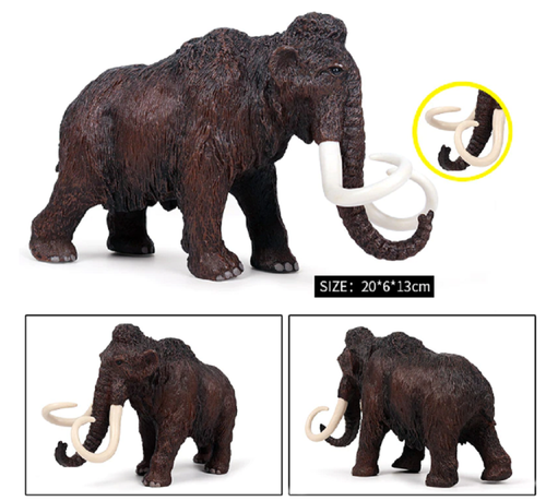20cm Brown Mammoth Elephant PVC Toy Mammuthus Wild Animal Figure Doll ...
