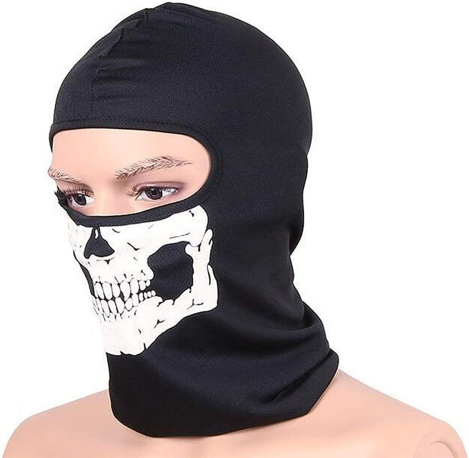 Black Ghosts Balaclava Skull Full Face Mask for Cosplay Party Halloween Motorcyc | eBay