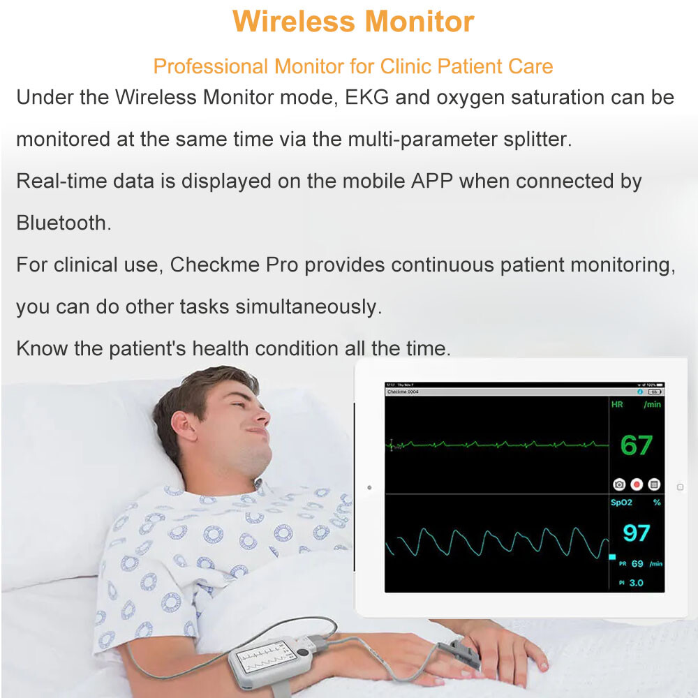 Wellue Checkme Suit Portable Upper Arm Blood Pressure Monitor & EKG ...