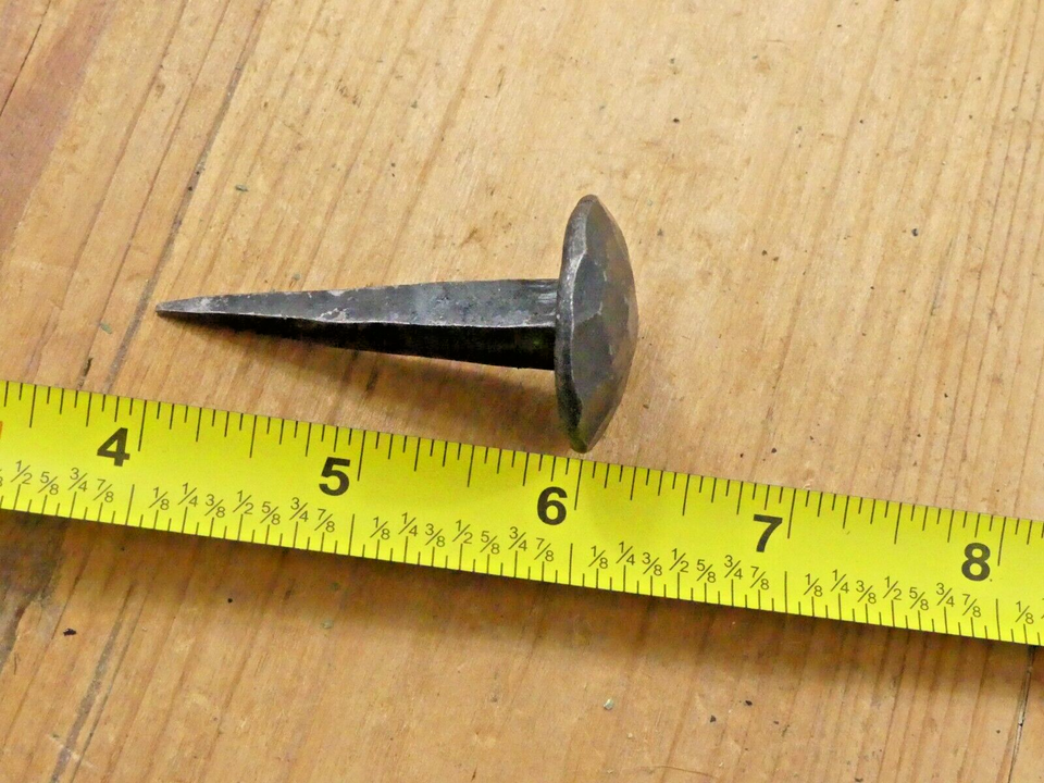 25 DECORATIVE NAILS CLAVOS HAND FORGED MEDIEVAL TACKS 1 1/8" BLACK ...