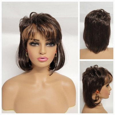 💕 RETRO! LAYERED SHOULDER WIG TEXTURED MIXED CARAMEL LONG BACK DAILY ...
