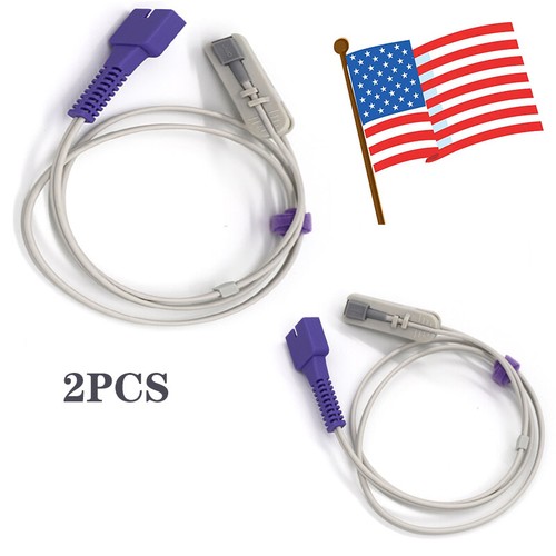 【US Ship】2Pcs 1M Adult Ear Clip SpO2 Sensor Probe Compatible With ...