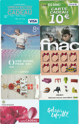 ## LOT n° 22 / 10 cartes cdx divers ## Carte cadeau GIFT CARD - (France ...
