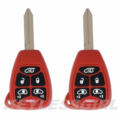 2 Red New Keyless Entry Remote Head Ignition Combo Car Key Fob For ...