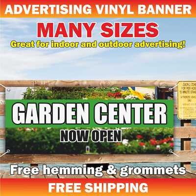 GARDEN CENTER Advertising Banner Vinyl Mesh Sign Florist Flowers Roses ...