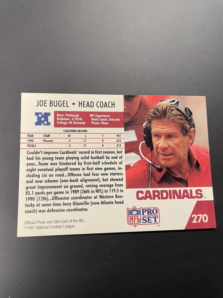 1991 Pro Set Football Card #270 Joe Bugel CO | eBay