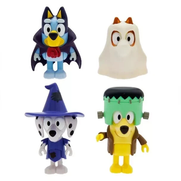 2024 Bluey HALLOWEEN 2.5" Chloe Lucky Bingo Figure 4 Pack Ghost Dracula ...