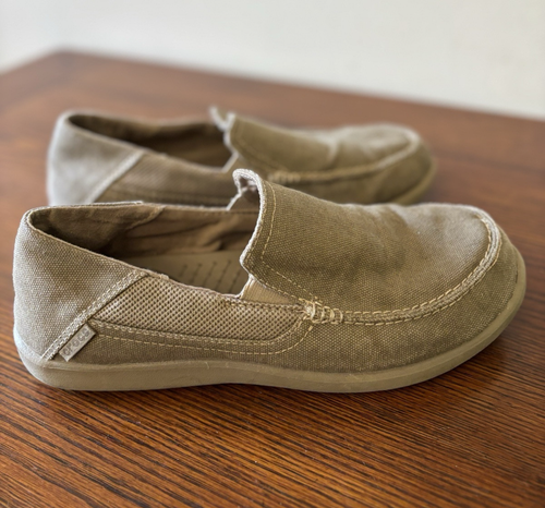Crocs Men's Loafers Size 8 Santa Cruz Brown Slip On Canvas Shoes ...