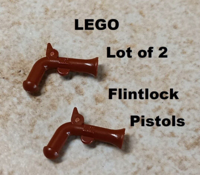 LEGO Cavalry Pistol FLINTLOCK Musket LOT OF 2 Reddish Brown Flint Ball ...
