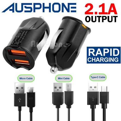 Dual USB Car Charger Cable For Huawei Xiaomi Sony Nokia Google Pixel ...