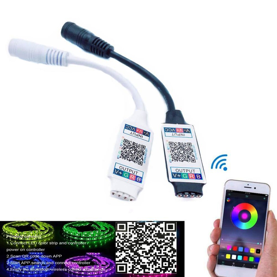 24key Mini IR remote Bluetooth App LED RGB Controller DC5-12V Smart ...