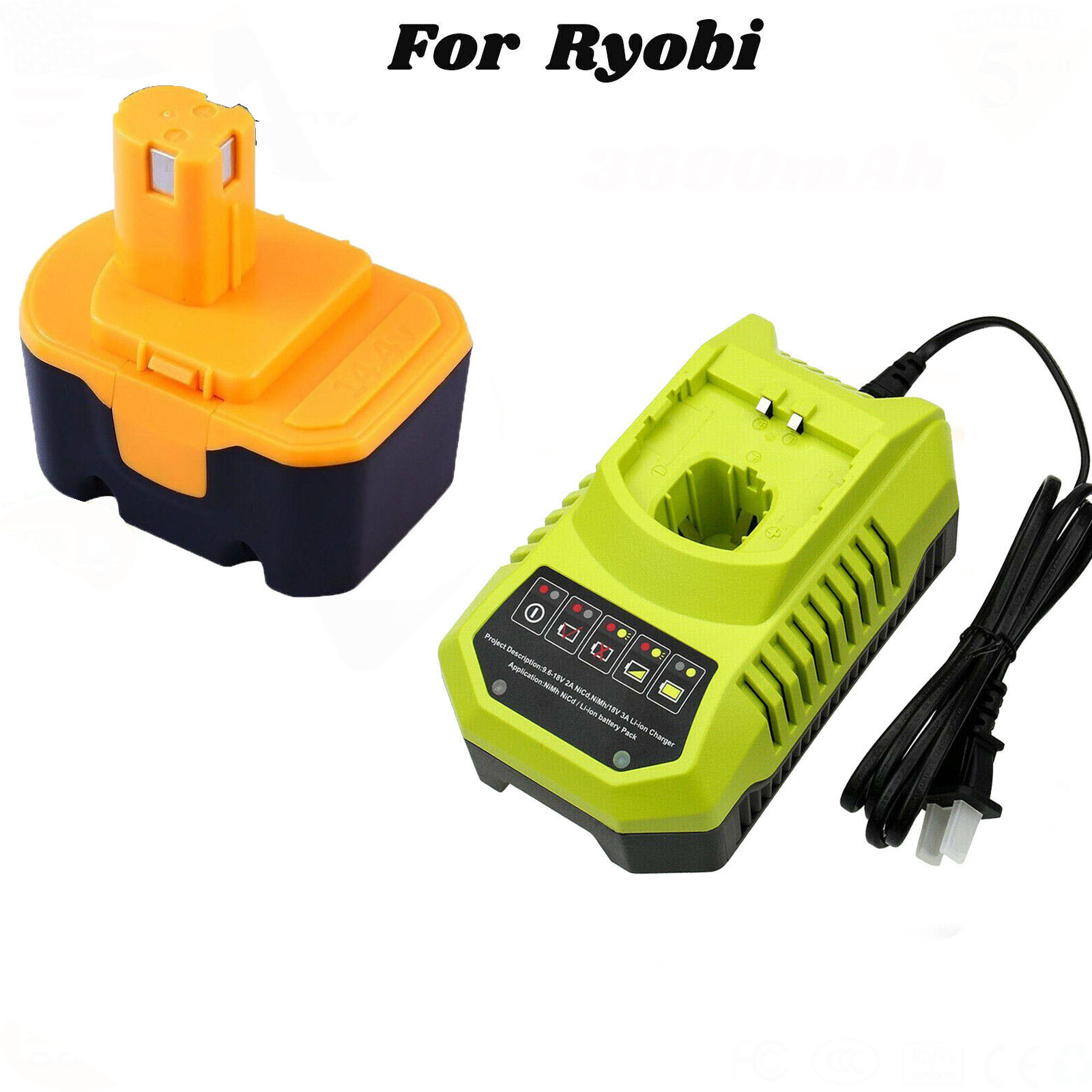 Charger For Ryobi 14.4 Volt 130224010 1400671 130224011 1314702 Battery ...
