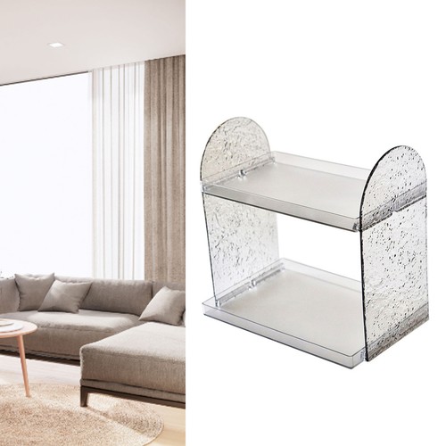 2 Tier Desk Organizer Double Layer Storage Rack Transparent Desktop ...