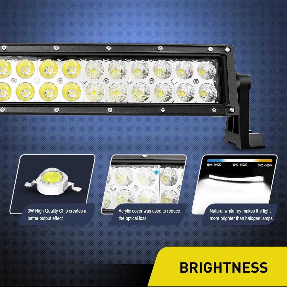 Nilight 42 Inch 240W Double Row Curved Spot Flood LED Light Bar | eBay