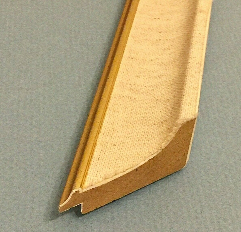 1-3/8" Off White Wheat Linen Liner w Gold Lip for Picture Frame Framing ...