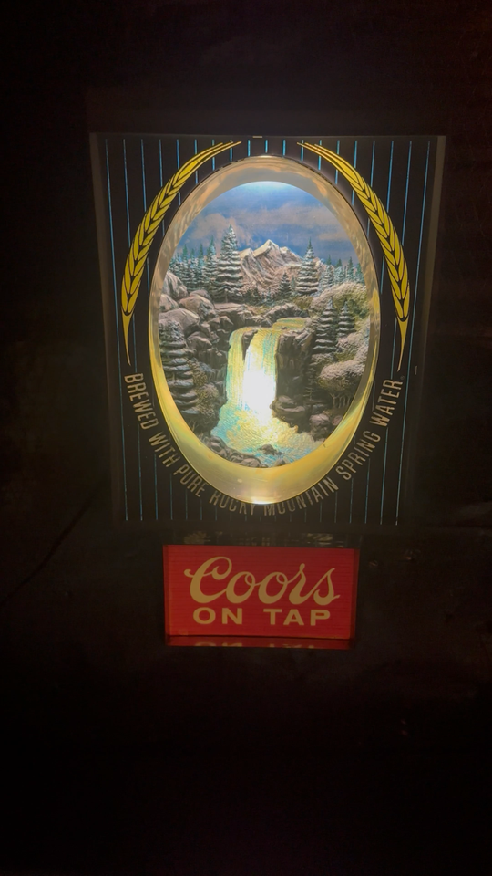 Vintage Coors Beer On Tap Lighted Motion Waterfall Sign | eBay