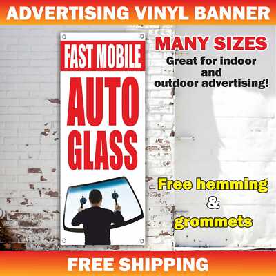 Auto Glass Advertising Banner Vinyl Mesh Sign car ас service shop ...