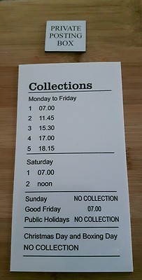 Royal Mail EIIR Post Box Door Insert Sign Collection Time plate ...