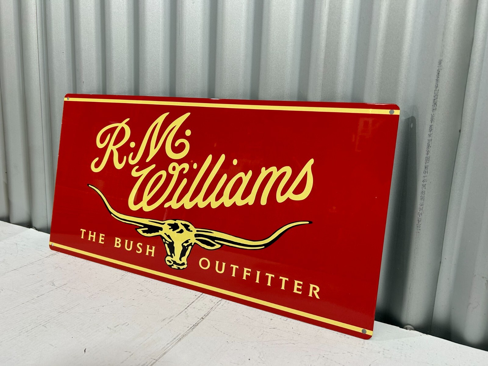 RM WILLIAMS VINTAGE LOGO METAL SIGN 600 MM X 300 MM FREE POST | eBay ...