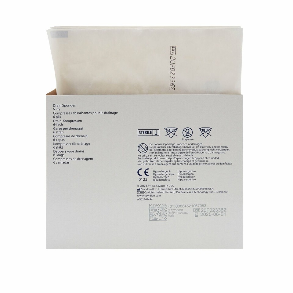 Excilon 7086 6-Ply I.V. / Drain Split Dressing Sterile 4 x 4" 25 Pack(s ...