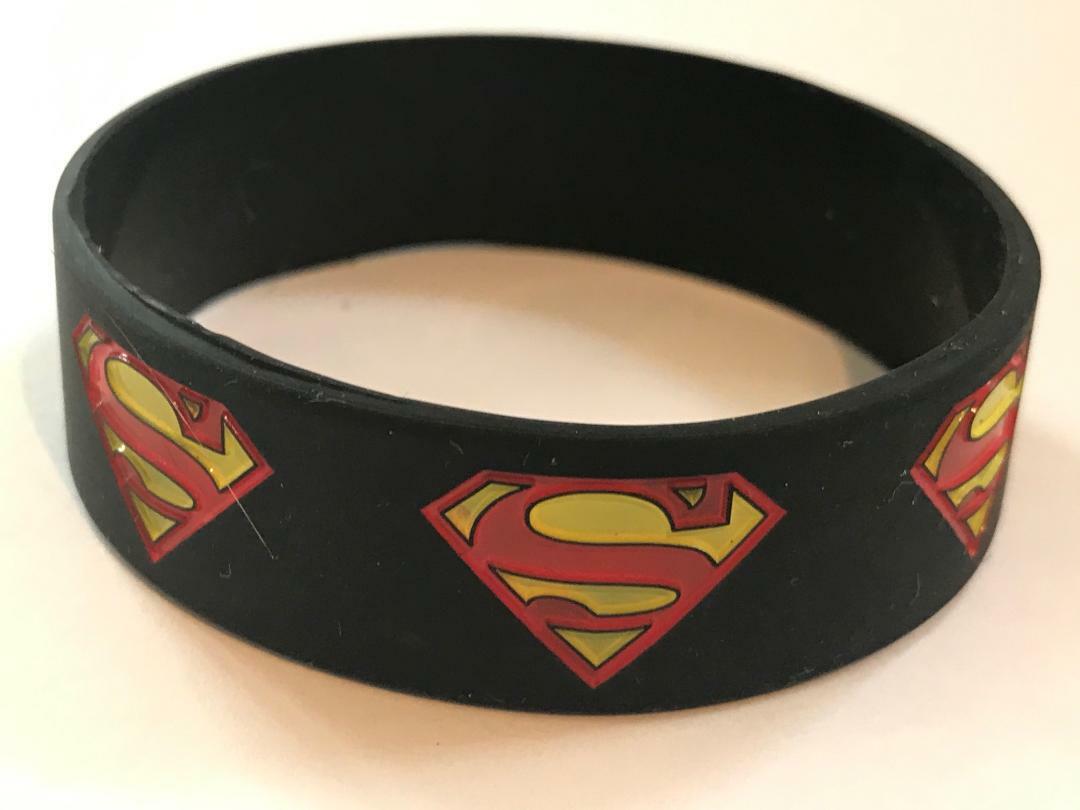 Superman Wrist Band NEW Baller Band Silicone Rubber White Blue ...