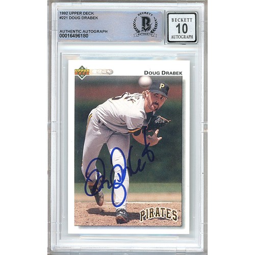 Doug Drabek Signed 1992 Upper Deck #221 Pittsburgh Pirates Beckett Auto ...